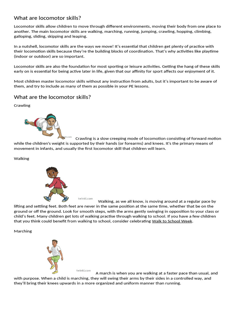 Locomotor and Non Locomotor | PDF | Animal Locomotion | Horse Gait