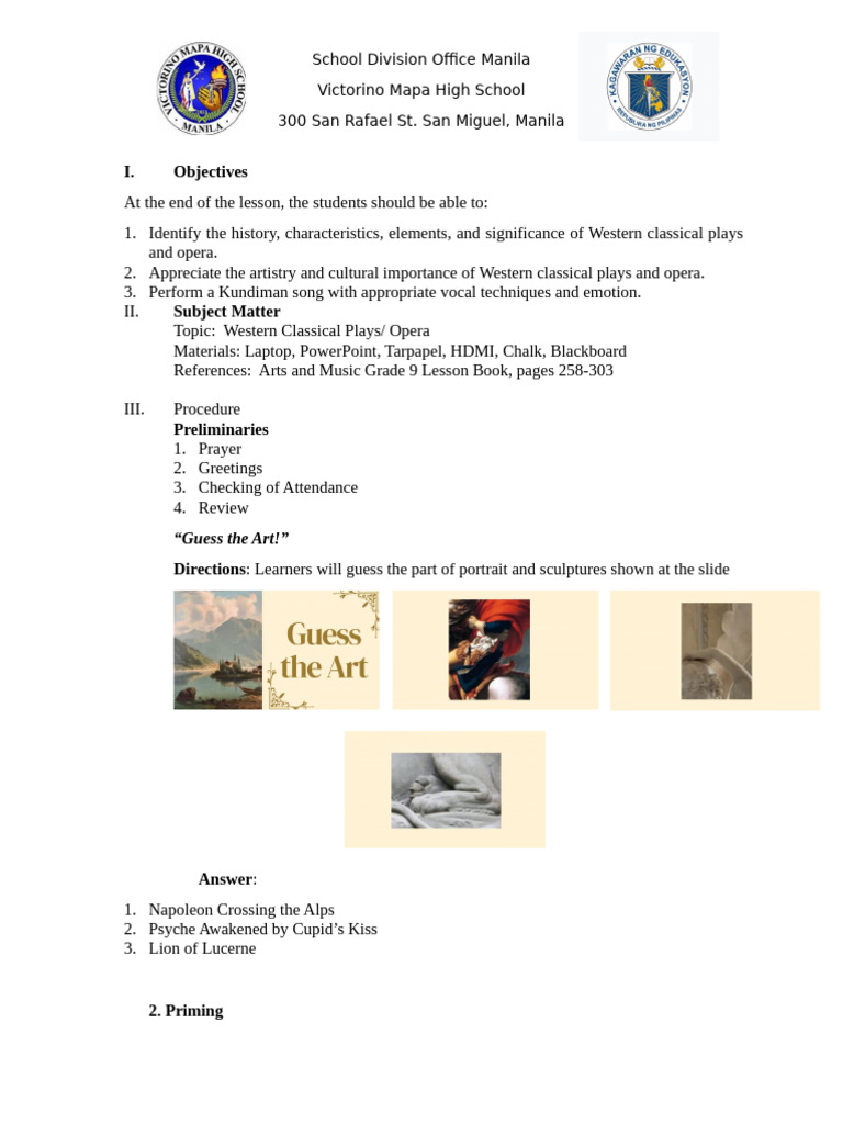 Music-Lesson 1 - Quarter 4 - Perez VMHS | PDF