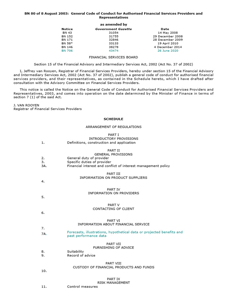 BN 80 of 2003-General Code of Conduct-Amended June 2020 | PDF ...