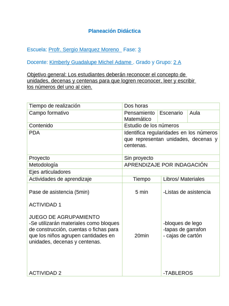 Esquema NEM 2A | PDF | Aprendizaje