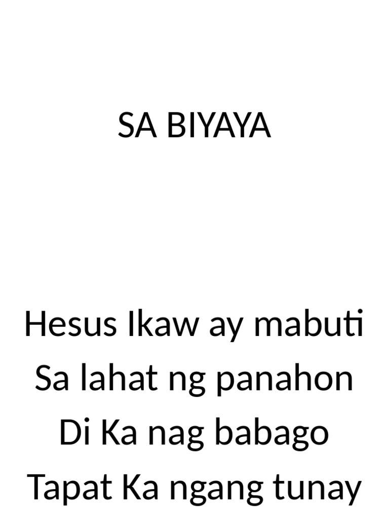Sa Biyaya | PDF