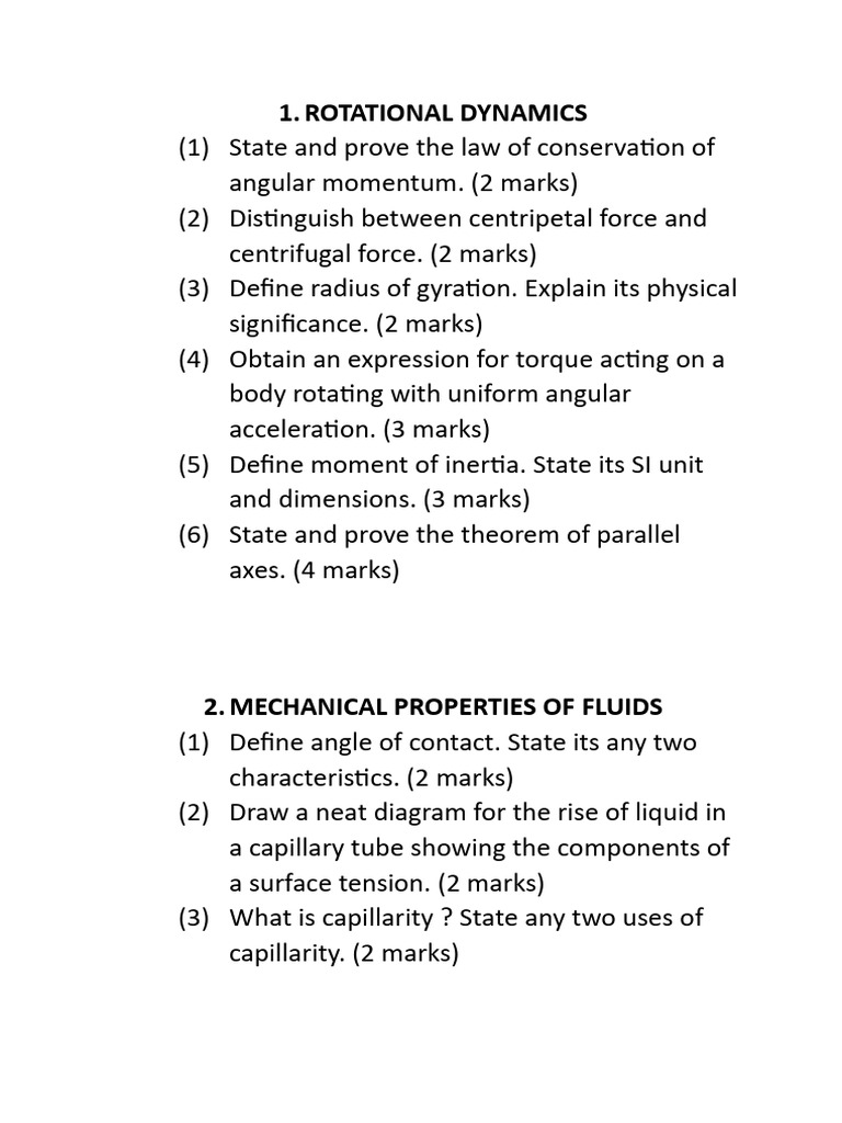 Physics Important Questions | PDF | Waves | Oscillation