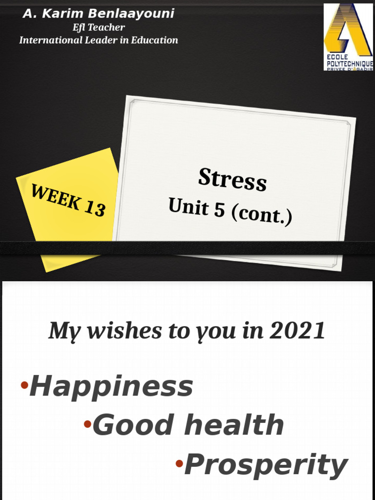 Unit 5 Stress Part 2 | PDF | Verb | Grammatical Tense