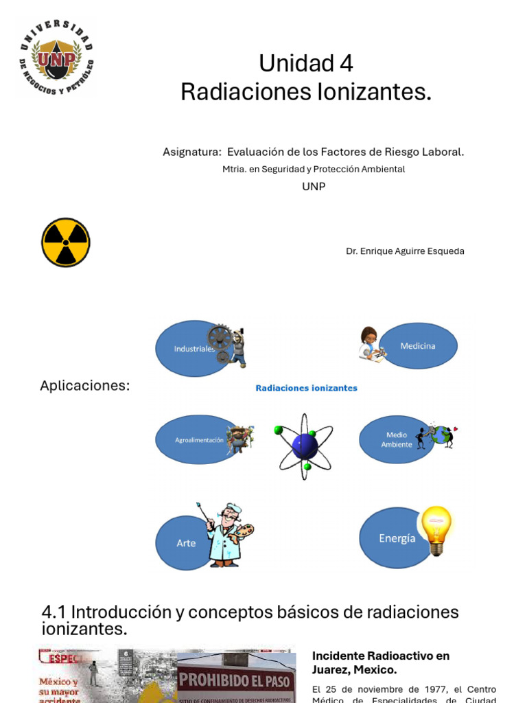 Unidad 4 Tadiacion Ionizante | PDF | Radiación | Protección de radiación