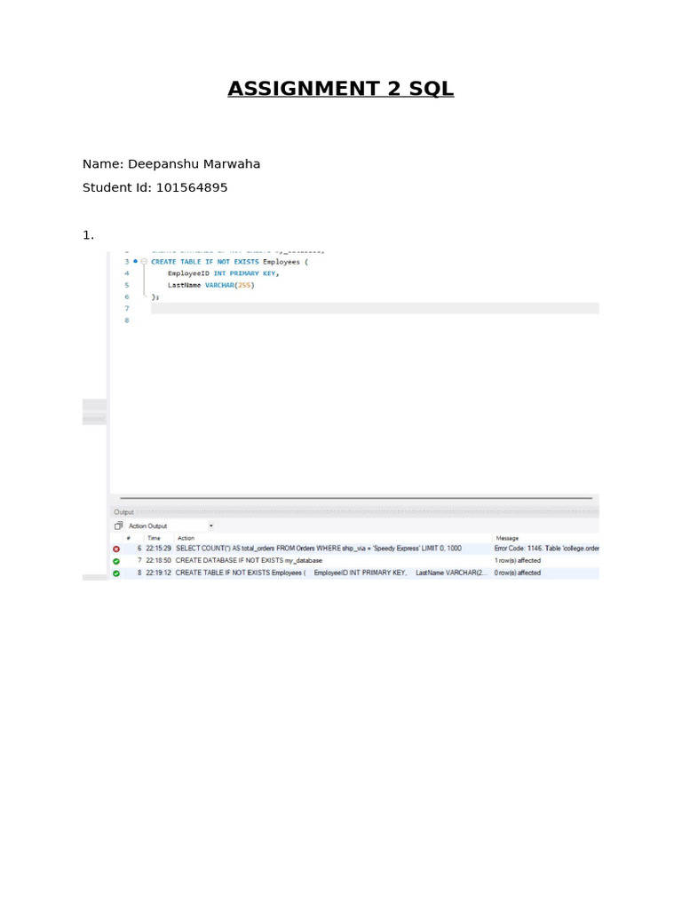 Assignment 2 SQL | PDF