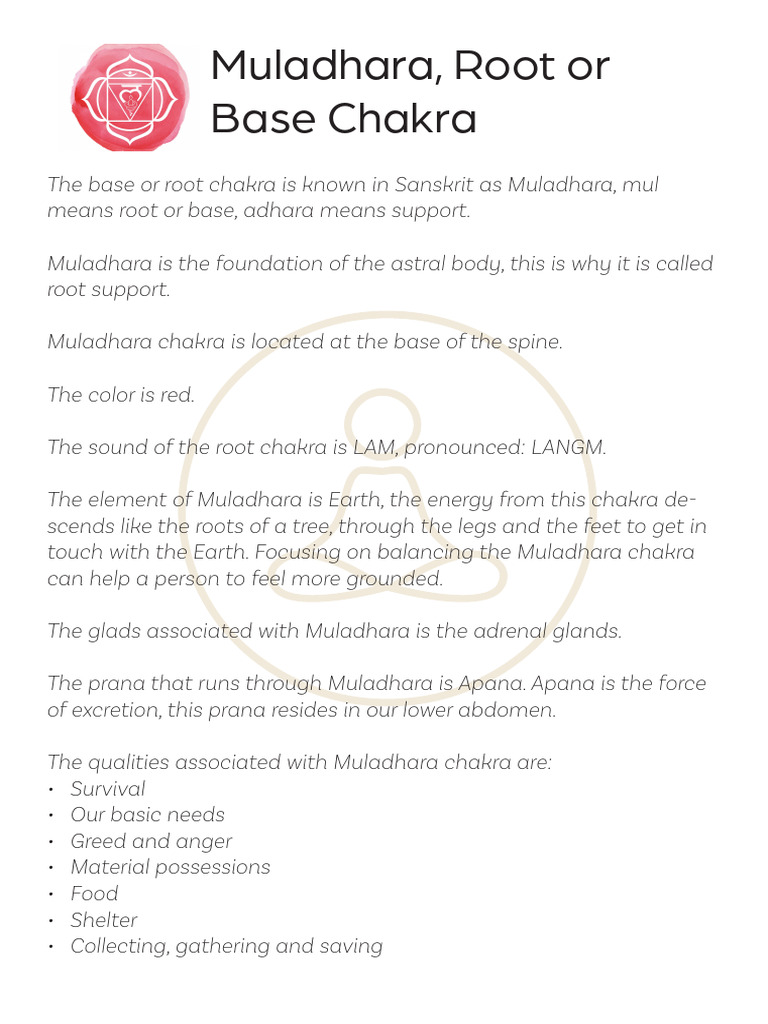 Understanding Muladhara Chakra Basics | PDF | Asana | Prana