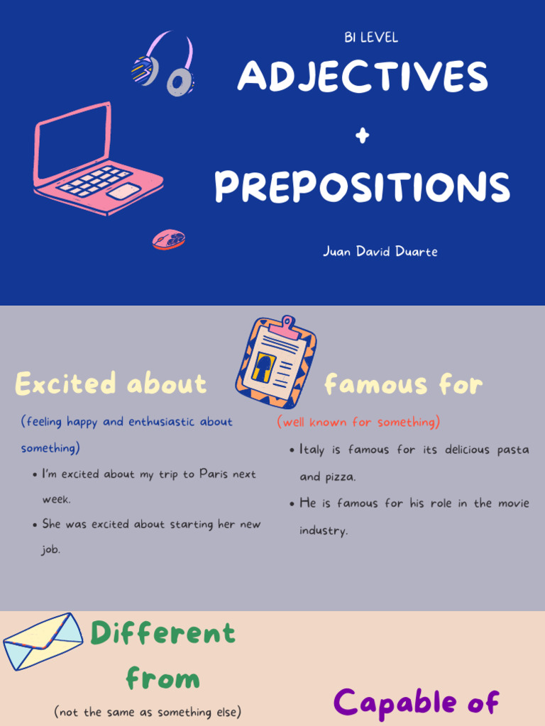 Adjectives + Prepositions b1 | PDF