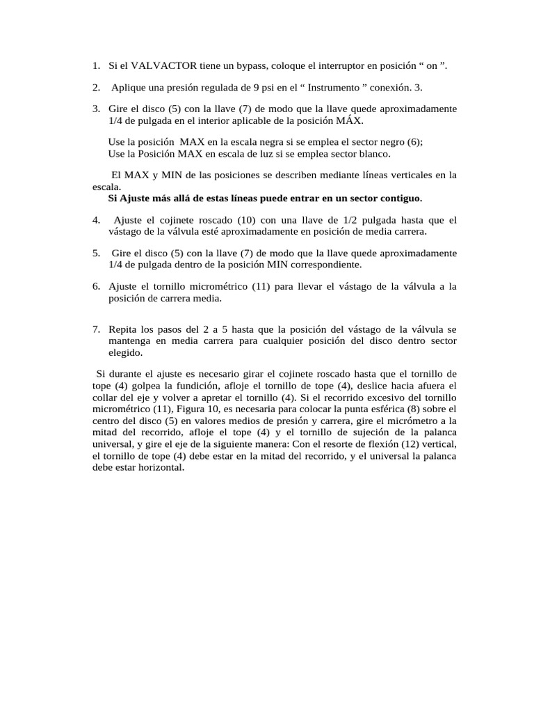 Calibrar Posicionador Valvactor | PDF | Tornillo | Eje