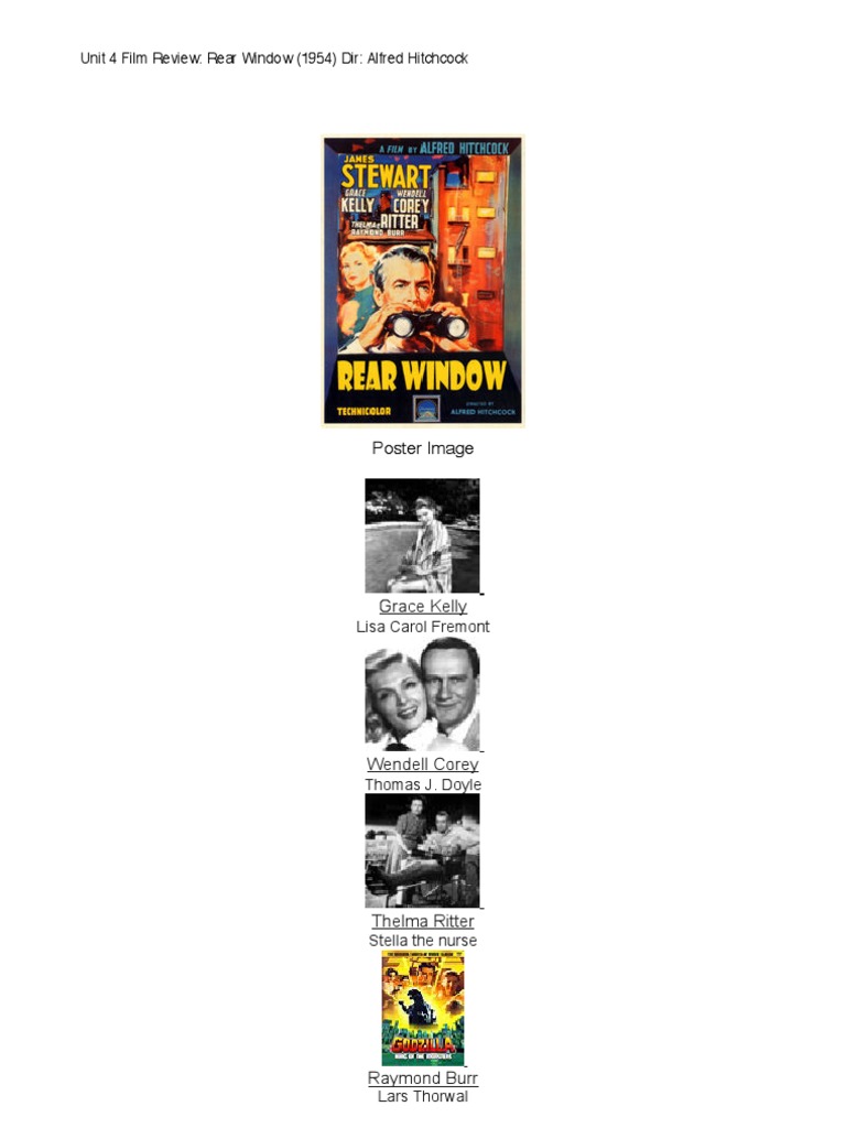 Rear Window (1954) Film Review | PDF