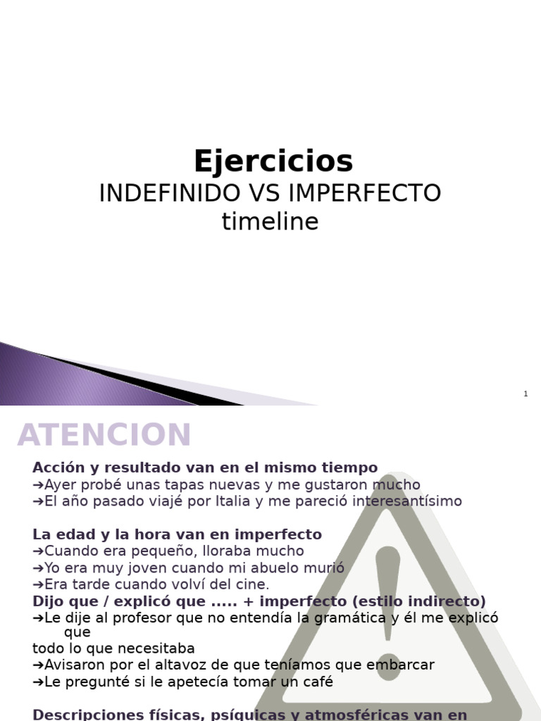 Ejercicios: Indefinido vs Imperfecto | PDF