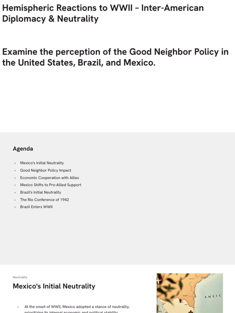 Hemispheric Reactions To WWII - Inter-American Diplomacy & Neutrality ...