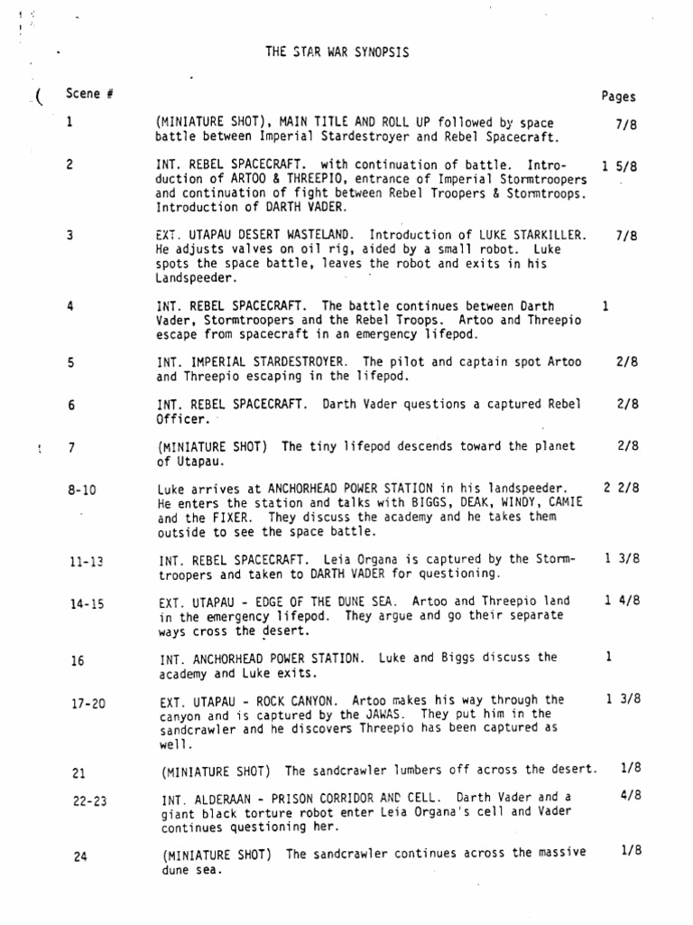 Star Wars Synopsis 946 | PDF