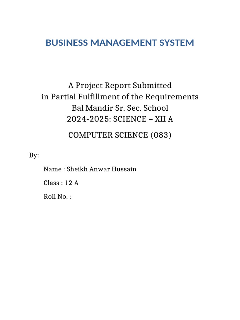 Business Management System Report Adjusted | PDF | Computing | Computer ...