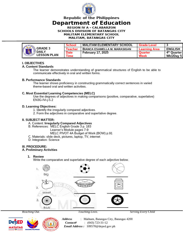 DLP English 3 Q4 WK1 DAY 5 | PDF | Learning | Human Communication