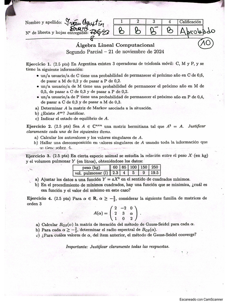 2do Parcial Alc 2C2024 | PDF