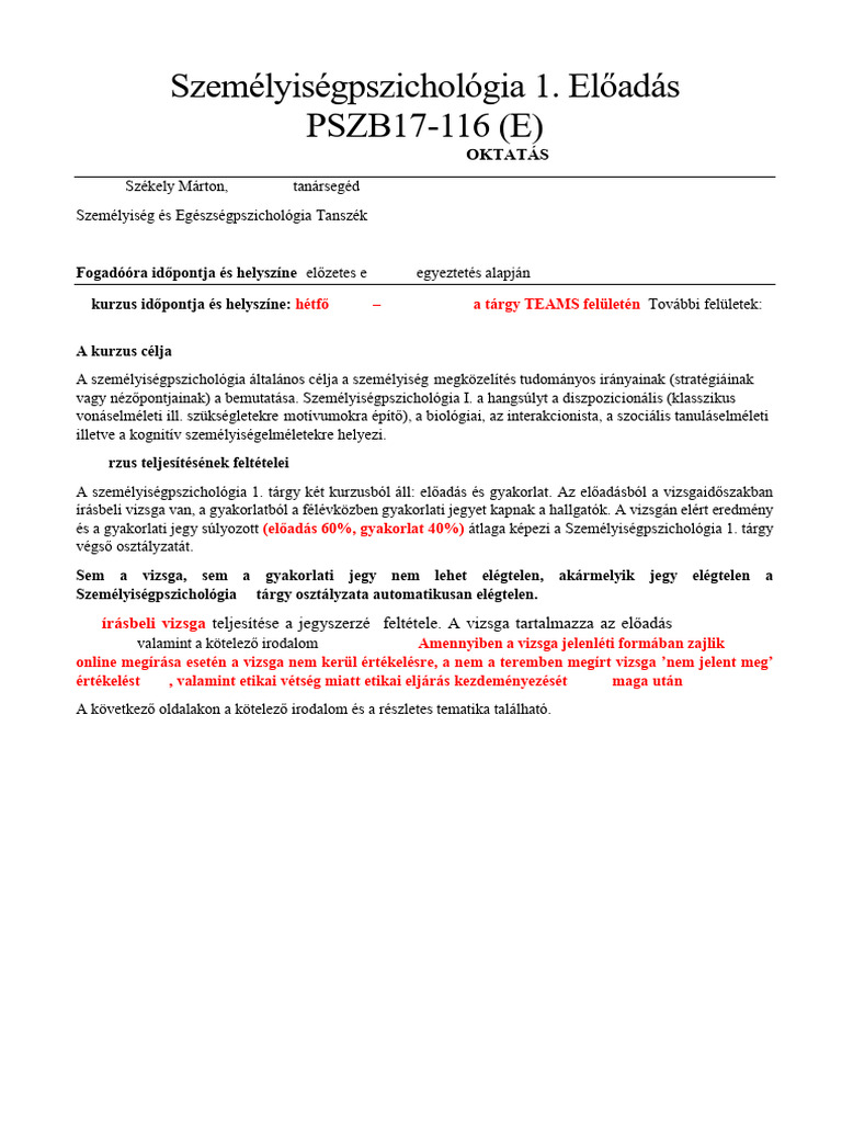 Szem1 Ea Tematika 2024 2025 1 EM | PDF