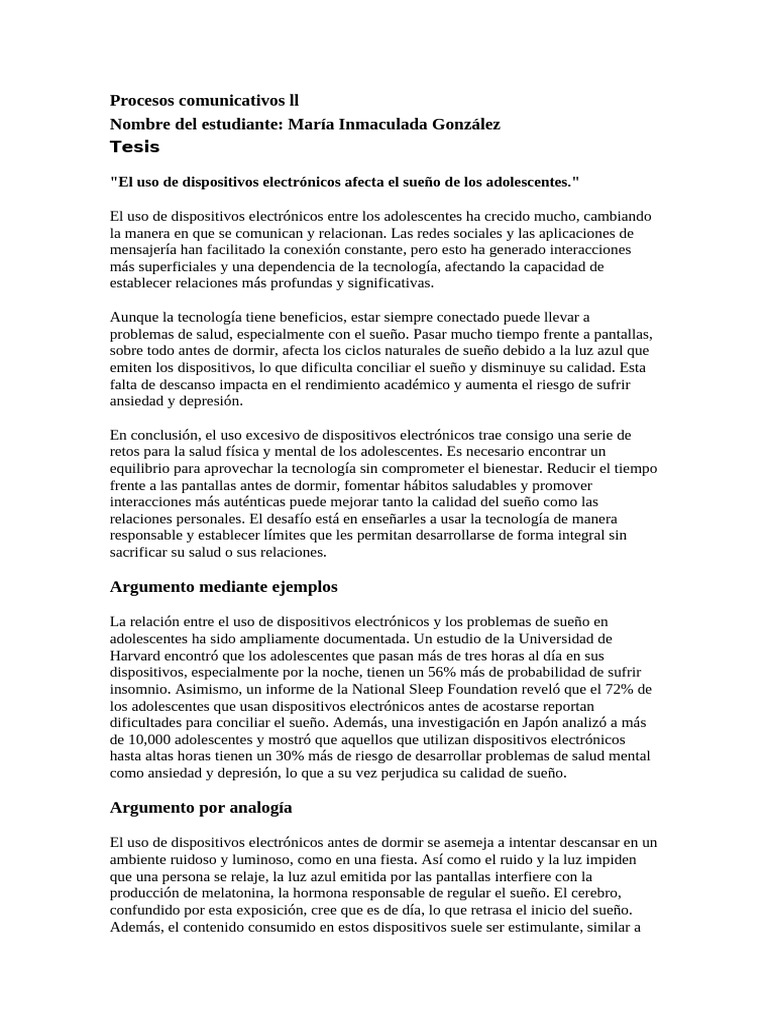 procesos comunicativos | PDF | Dormir | Adolescencia