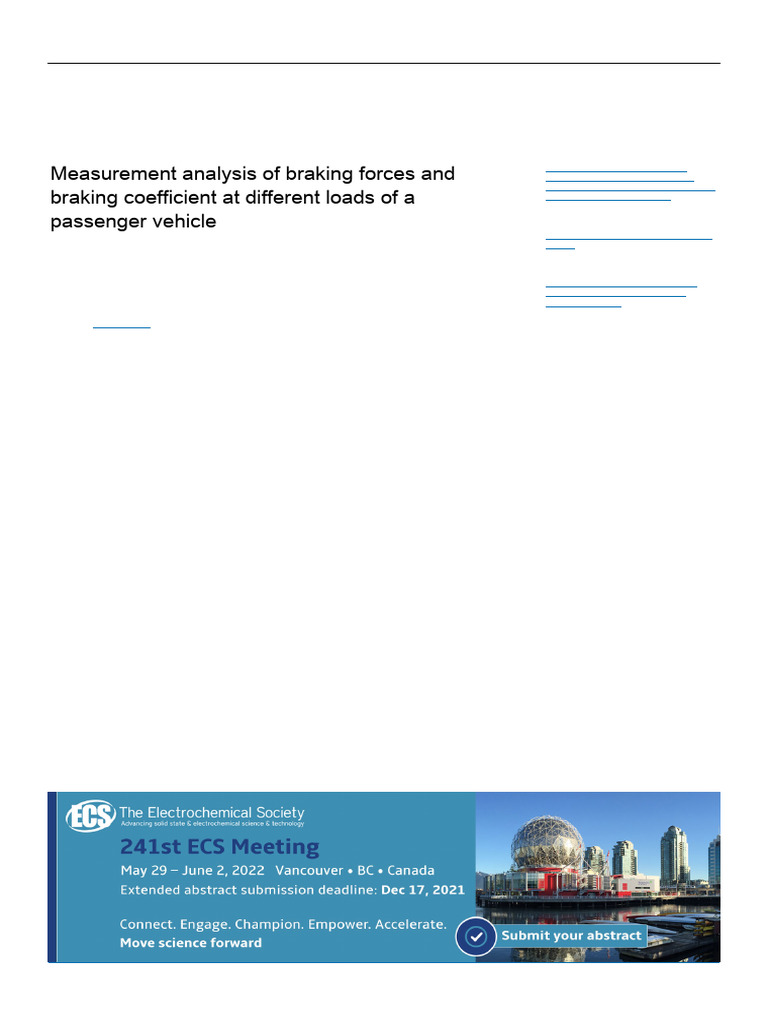 Measurement Analysis of Braking Forces and Braking | PDF | Brake | Force