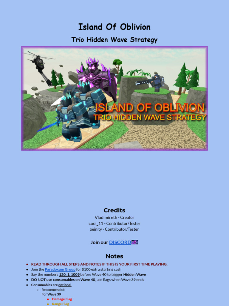 Island of Oblivion - Trio Hidden Wave Strategy | PDF