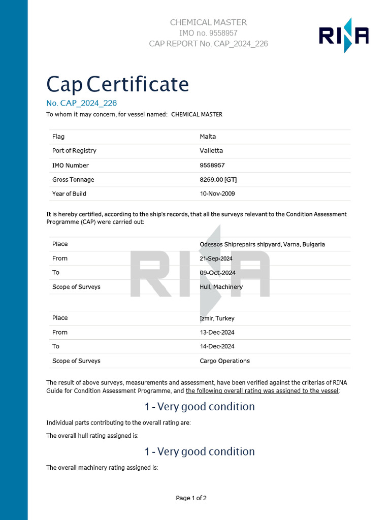 Chemical Master CAP Report 2024 | PDF