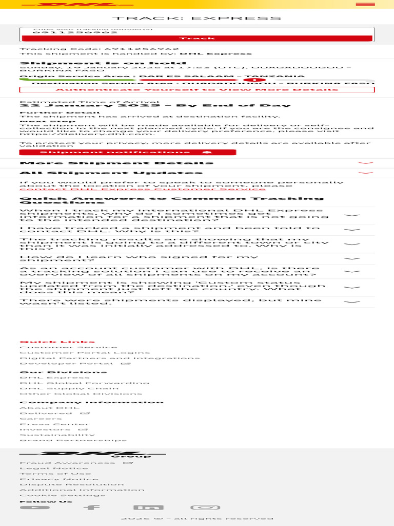 DHL Express Shipment Tracking Guide | PDF