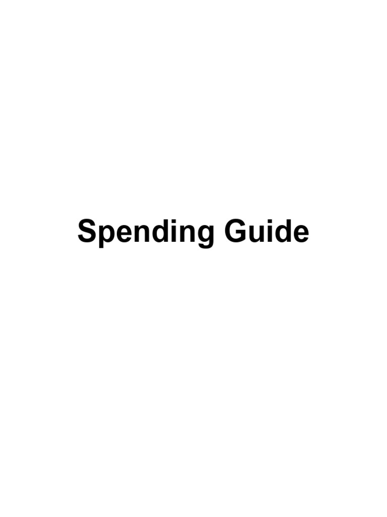 Spending Guide | PDF | Expense | Efficient Energy Use