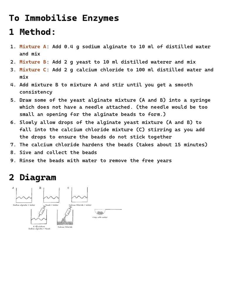 Enzyme Immobilization Method Guide | PDF