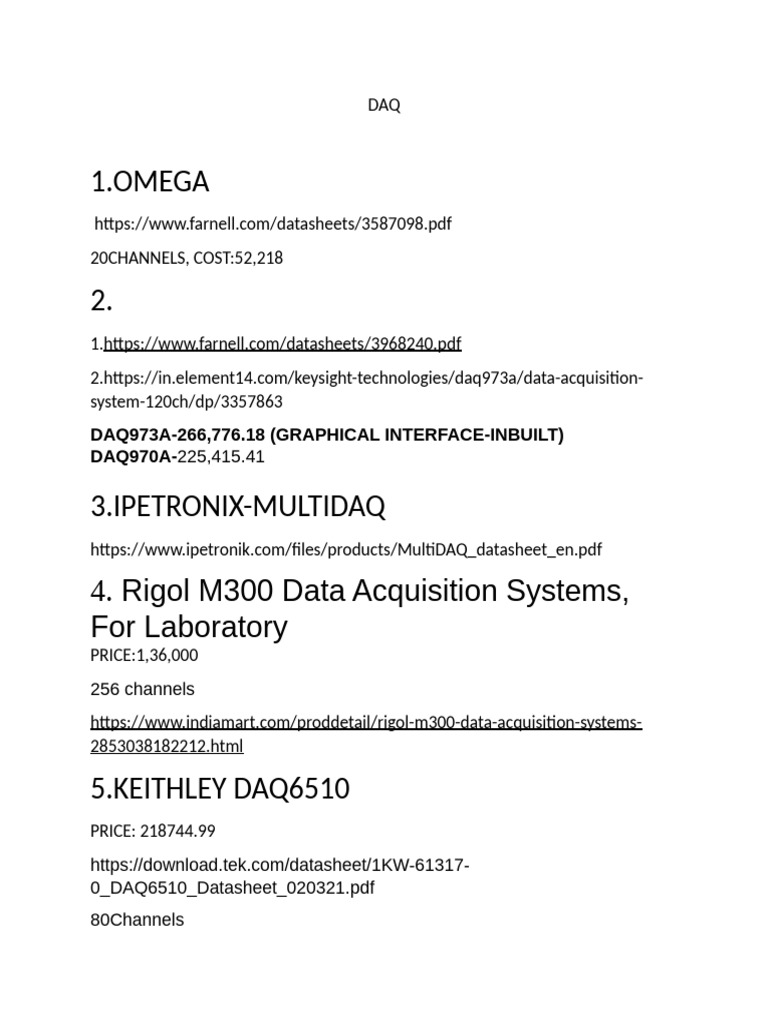 1.omega: Rigol M300 Data Acquisition Systems, For Laboratory | PDF