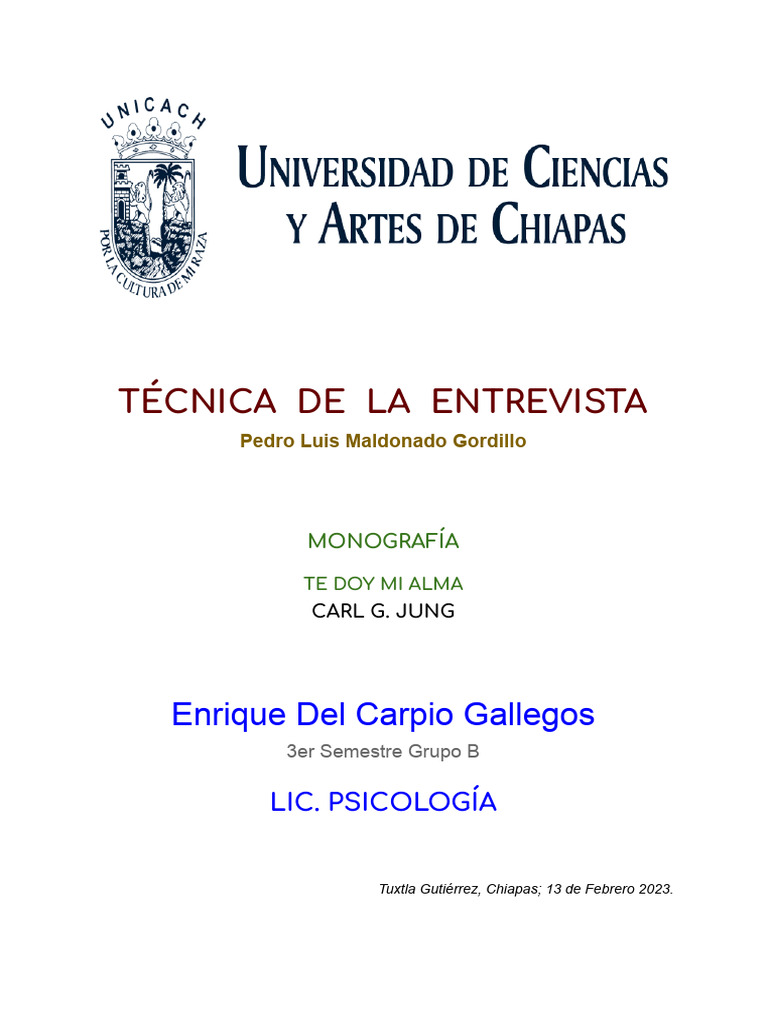 TÉCNICAS DE LA ENTREVISTA - Te Doy Mi Alma Enrique Del Carpio Gallegos ...
