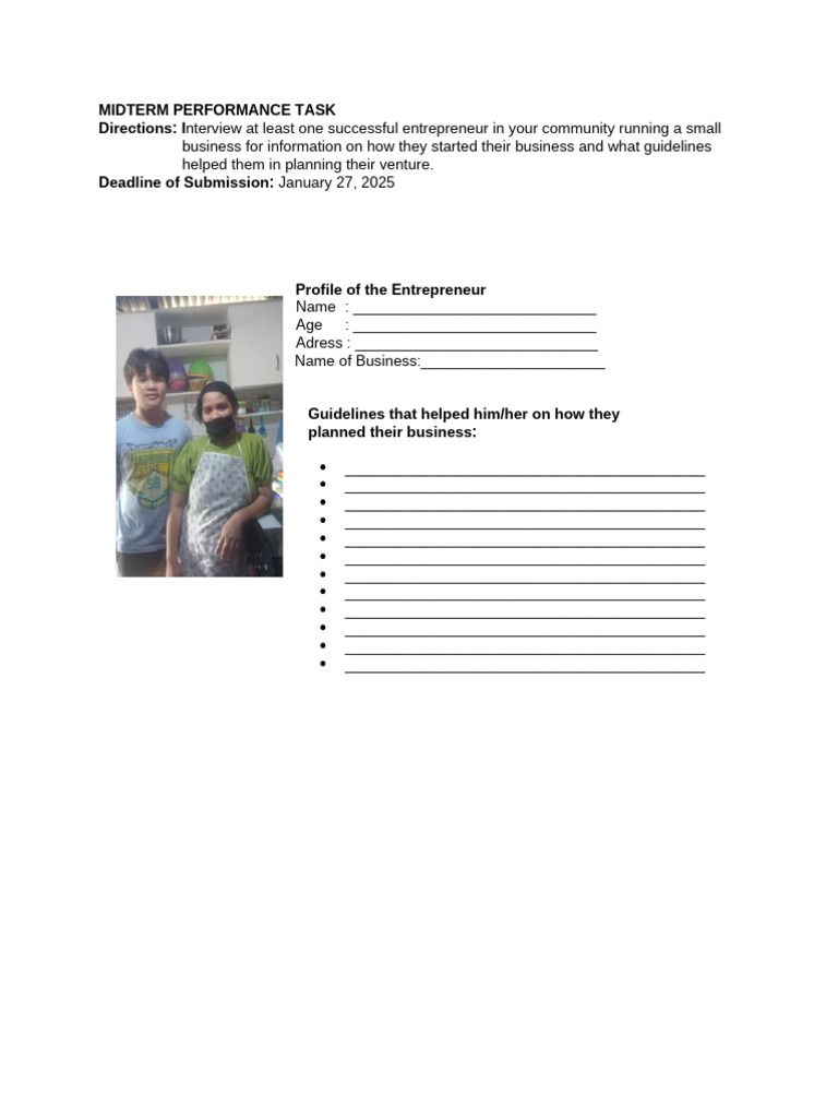 Performance Task Entrep | PDF