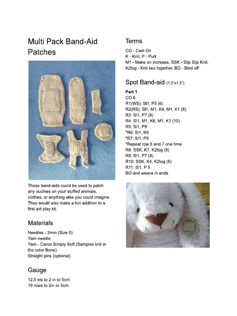 Multi Pack Band Aid Pattern | PDF