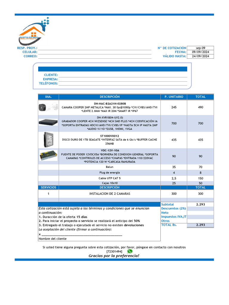 COTIZACIÓN_CARLOS | PDF | Informática | Hardware de la computadora