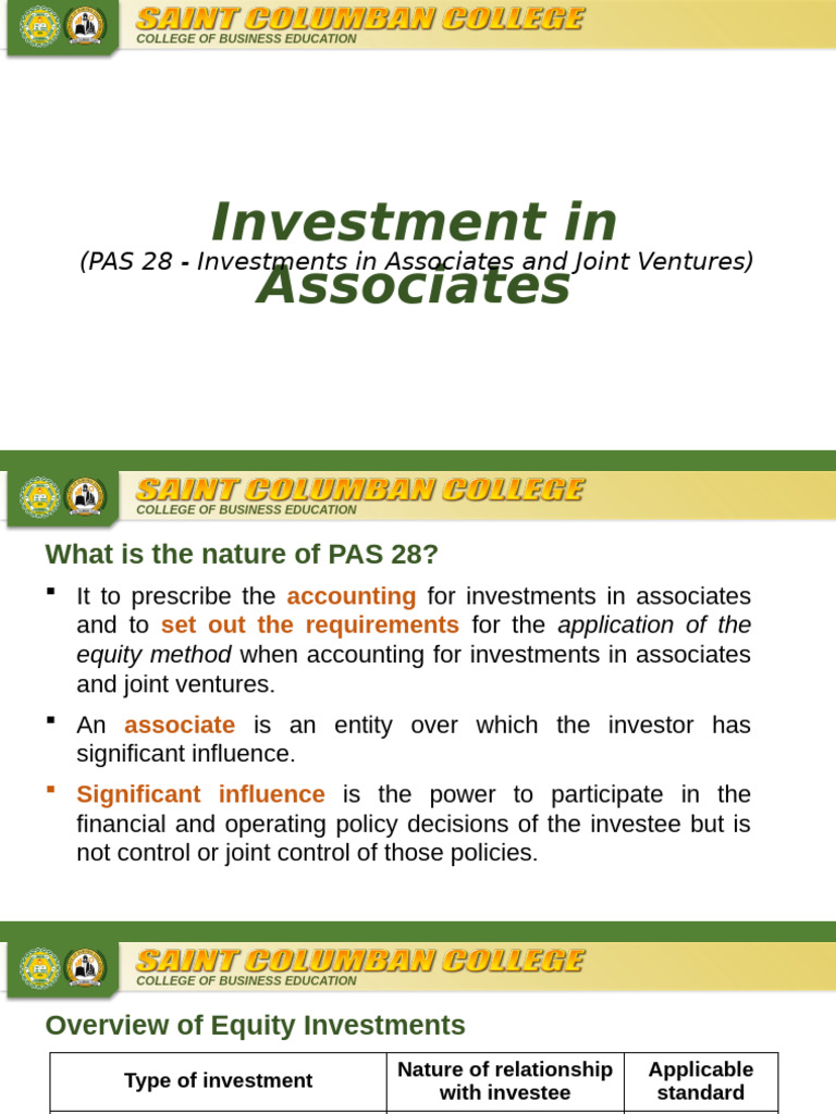 Understanding PAS 28: Investments in Associates | PDF | Goodwill ...