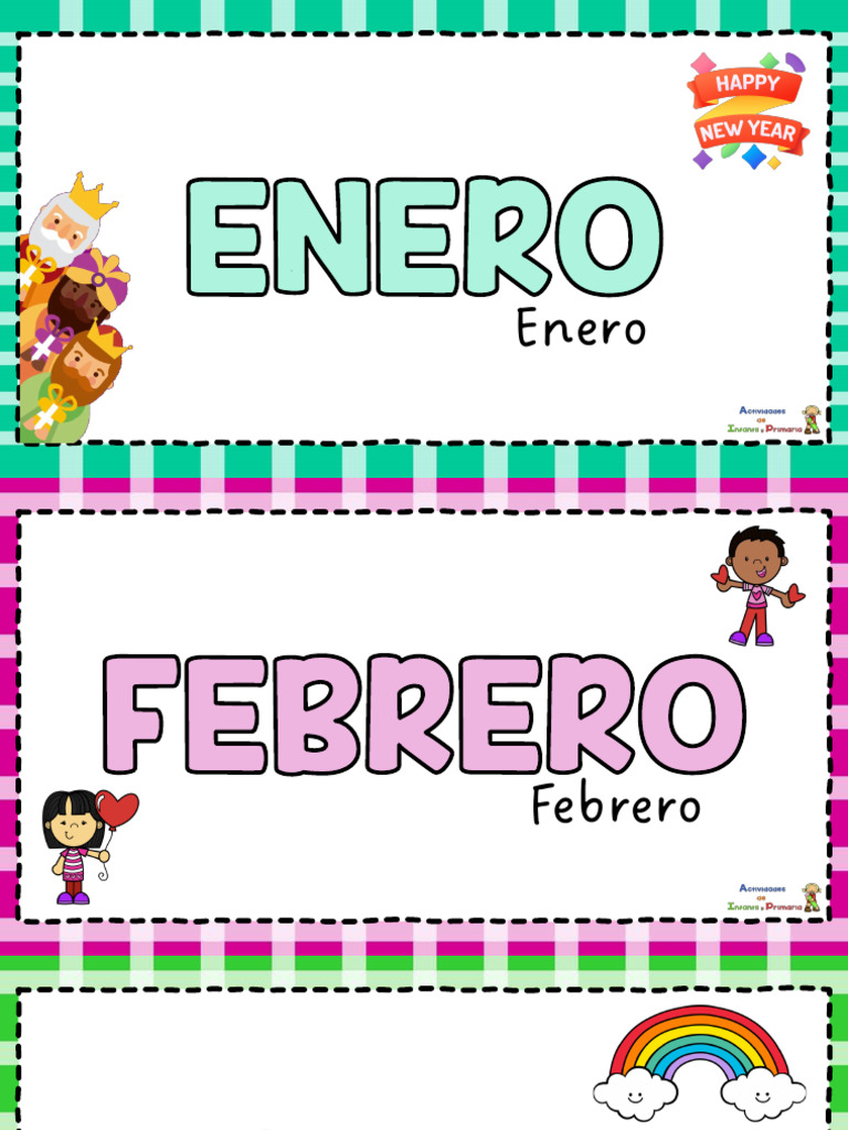 Carteles Coloridos Meses Del Ano | PDF