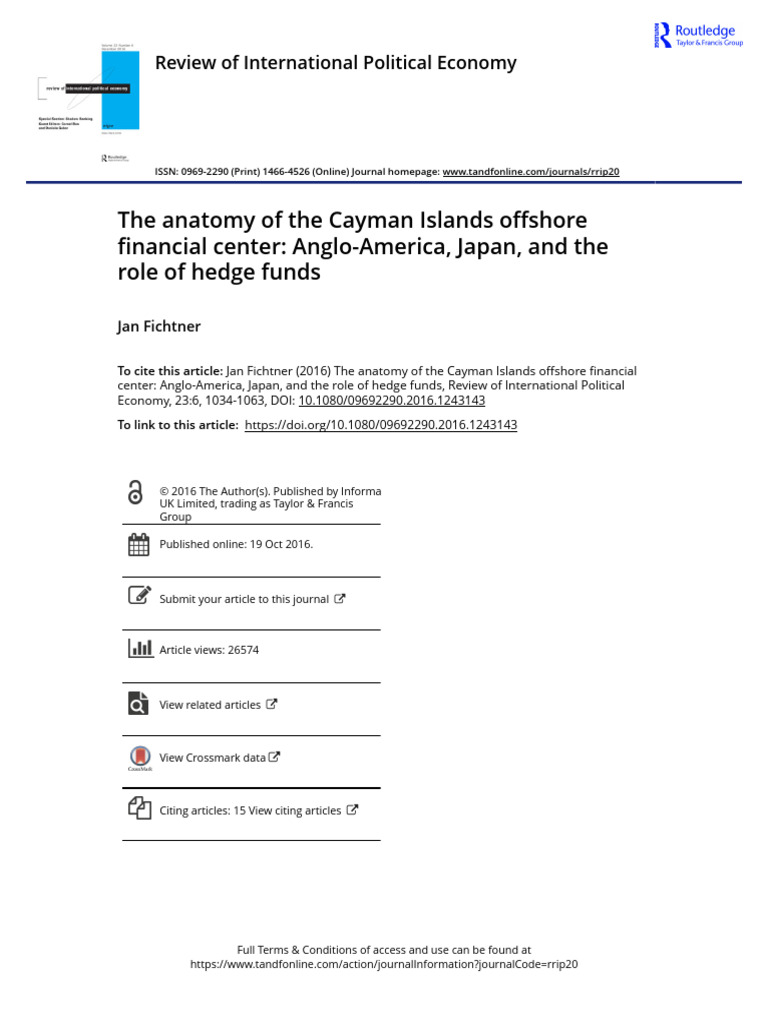 The Anatomy of The Cayman Islands Offshore Financial Center Anglo ...