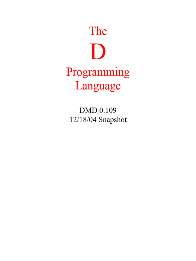 spec_DMD_0.109 | PDF | C++ | Pointer (Computer Programming)