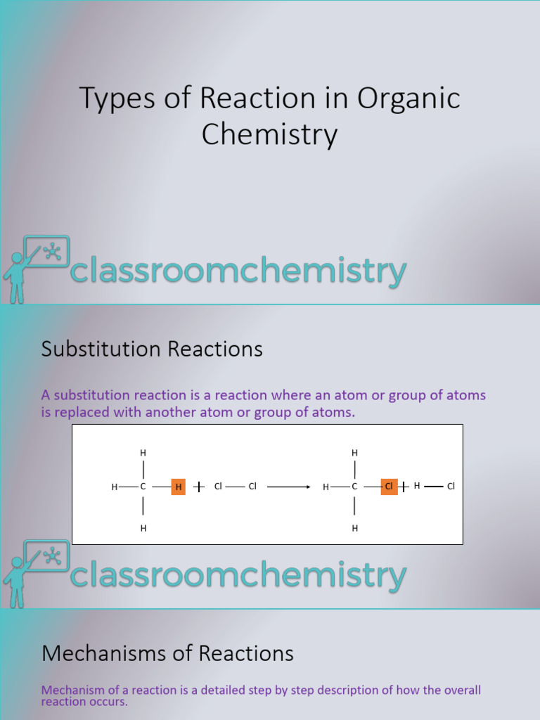 Organic Chemistry Reaction Types Explained | PDF | Ultraviolet–Visible ...