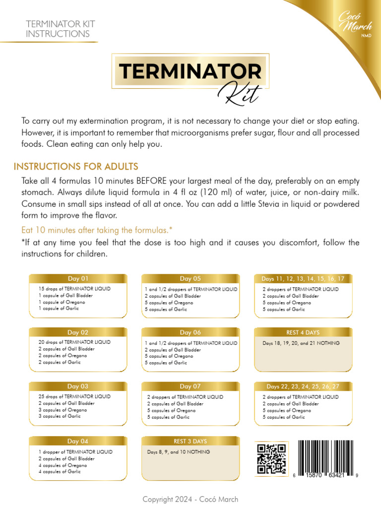 1901 - TERMINATOR KIT - Adult | PDF | Foods