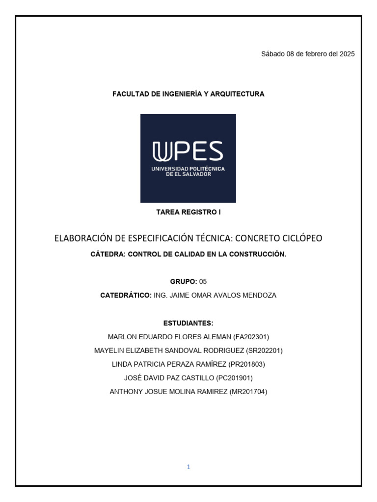 Especificación Técnica CONCRETO CICLOPEO - 110225 | PDF | Hormigón | Cemento