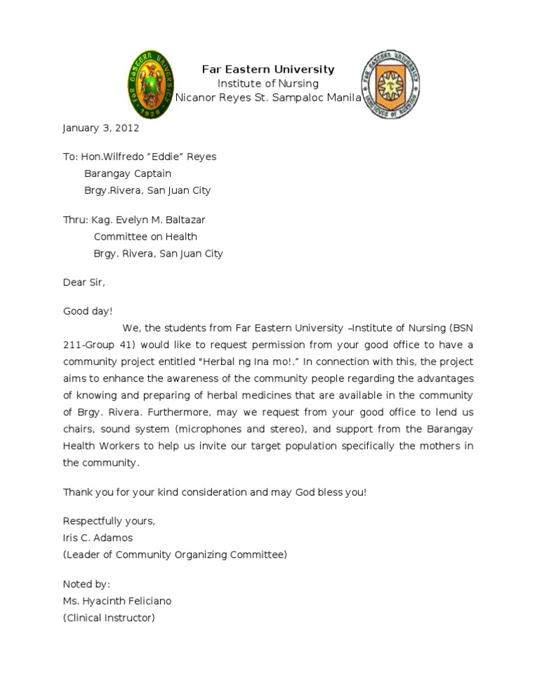 Com Letter For Kagawad | PDF | Wellness