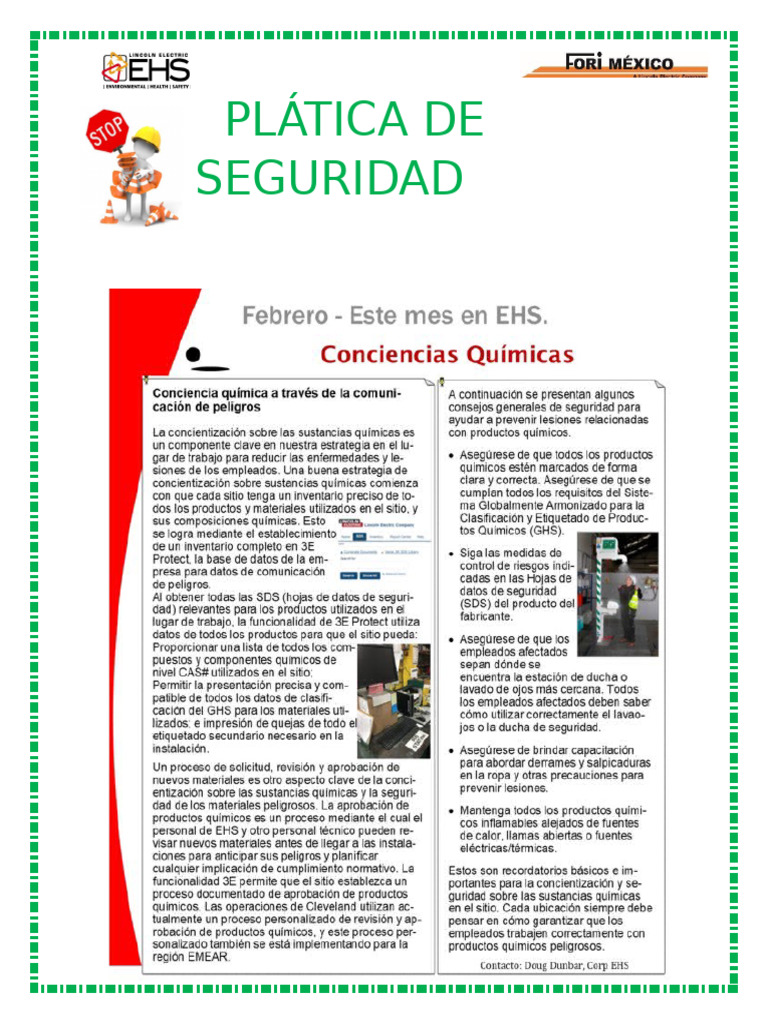 PLÁTICA DE SEGURIDAD Febrero 1 | PDF