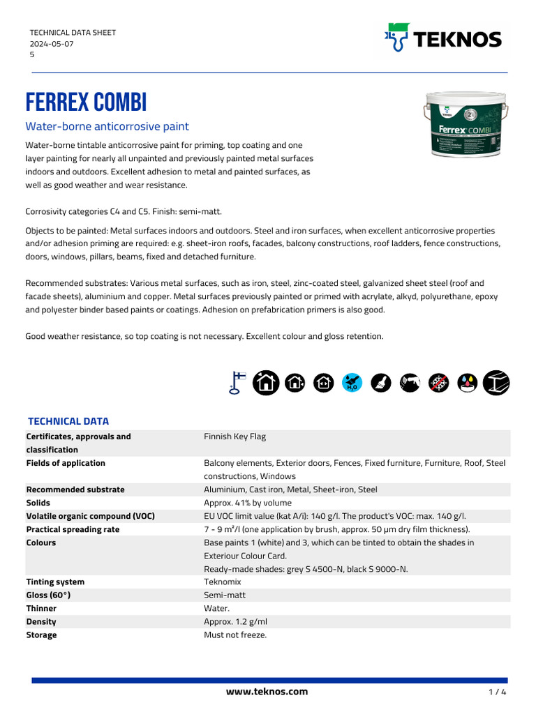 FERREX COMBI - 0342-00 - TDS - en | PDF | Paint | Coating