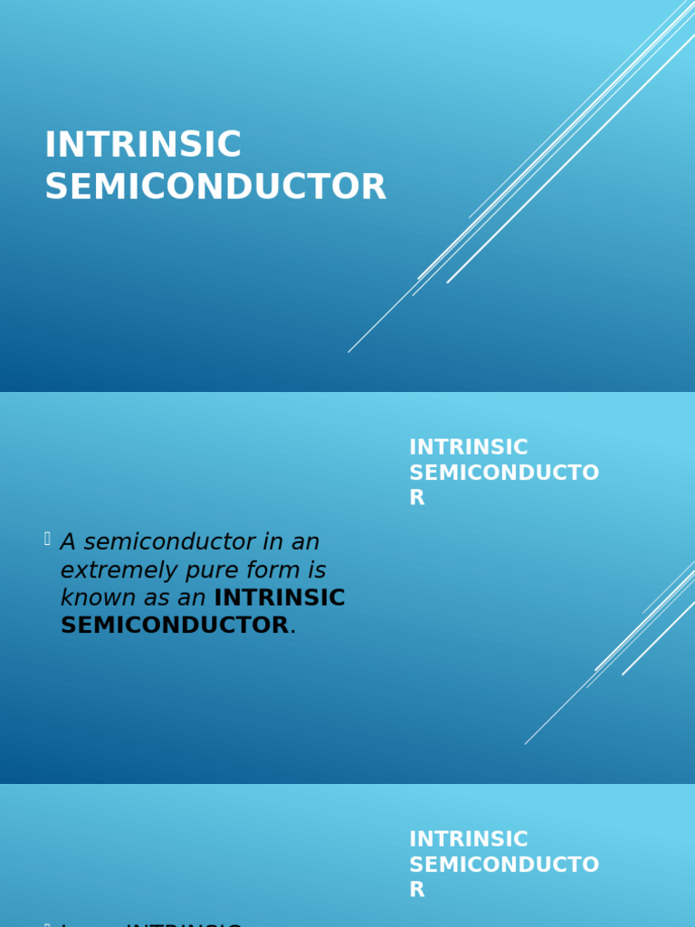 003 Intrinsic&Extrinsic Semicon | PDF | Semiconductors | Electron Hole