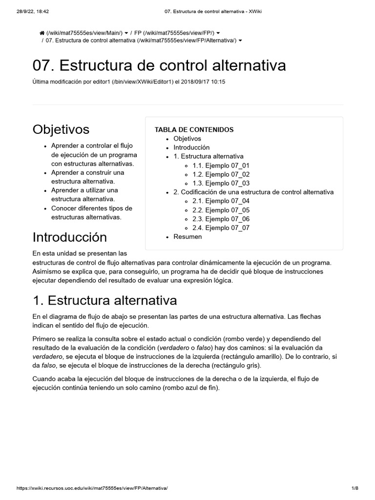 Estructuras de Control Alternativas en Programación | PDF | Flujo de ...