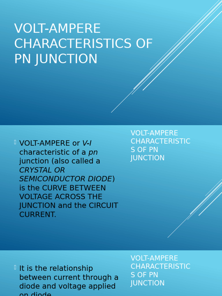 007 Volt-Ampere Characteristics of PN Junction | PDF | P–N Junction | Diode