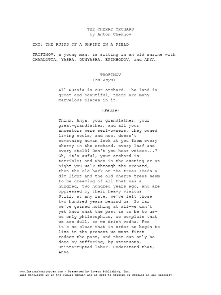 Chekhov Cherry Orchard | PDF