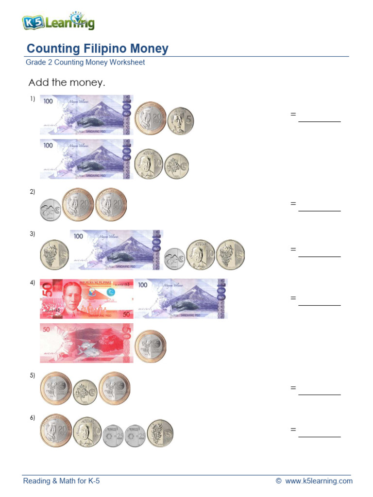 Grade 2 Counting Filipino Peso F | PDF