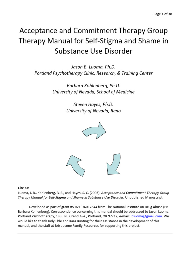 Self Stigma and Shame Manual 12 16 12 | PDF | Social Stigma | Psychotherapy