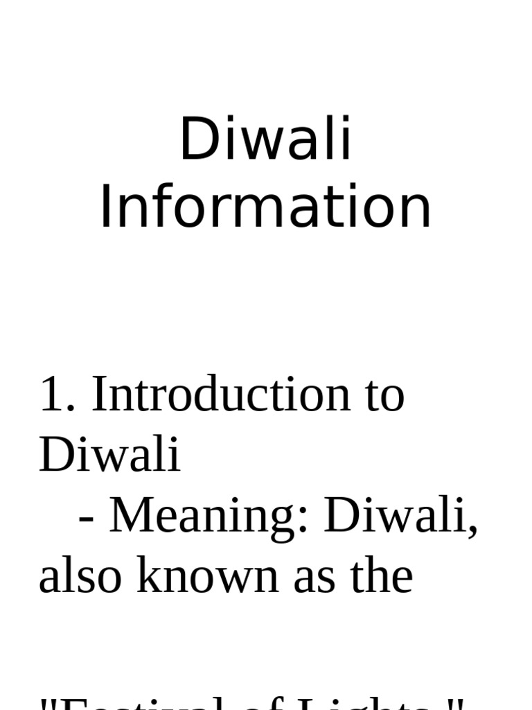Diwali Information | PDF