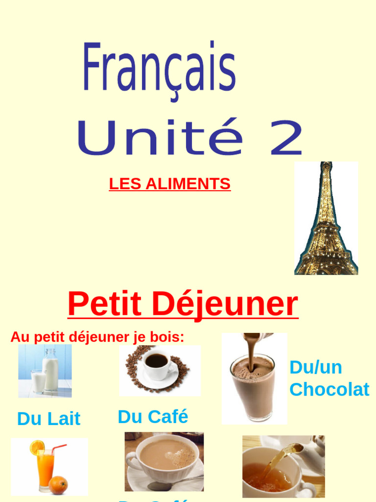 Les Aliments Du Repas | PDF